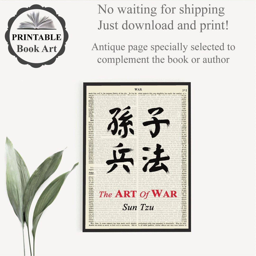 Printable 'the Art of War' Sun Tzu Poster, Downloadable Wall Art Print ...