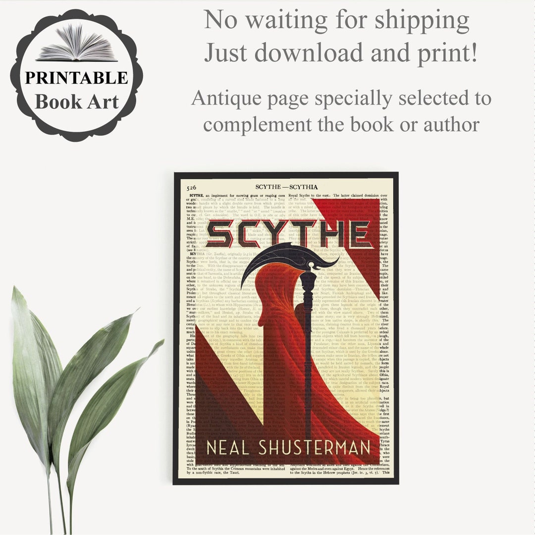 Printable 'scythe' Book Cover Print on Vintage Dictionary Page, Science ...