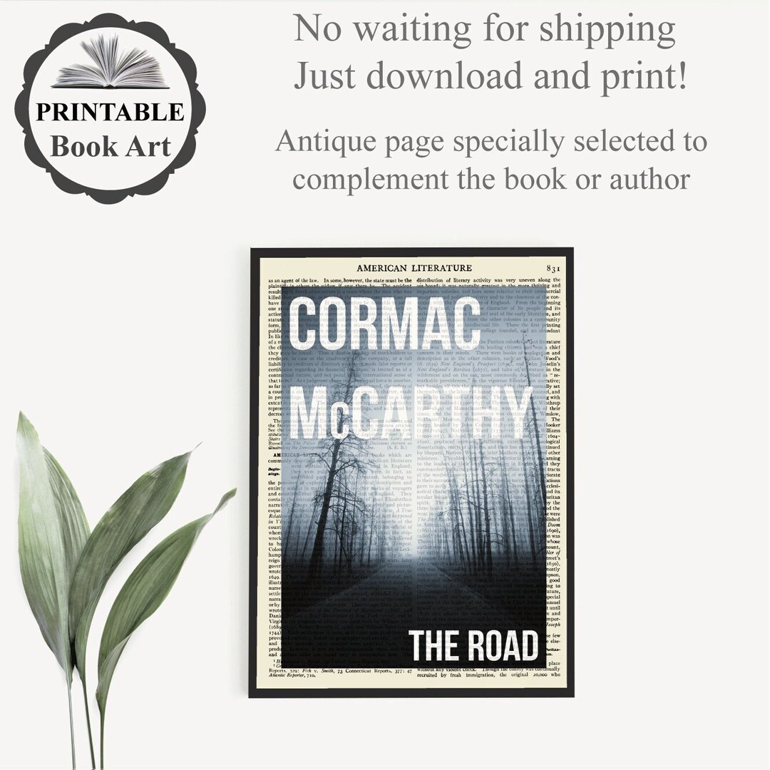 Instant Download 'the Road' Book Cover Print on Old Page, Book Lover ...