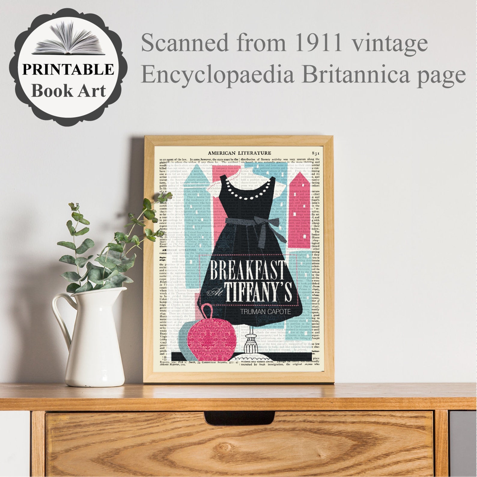 Printable 'breakfast at Tiffany's' Book Cover | Etsy
