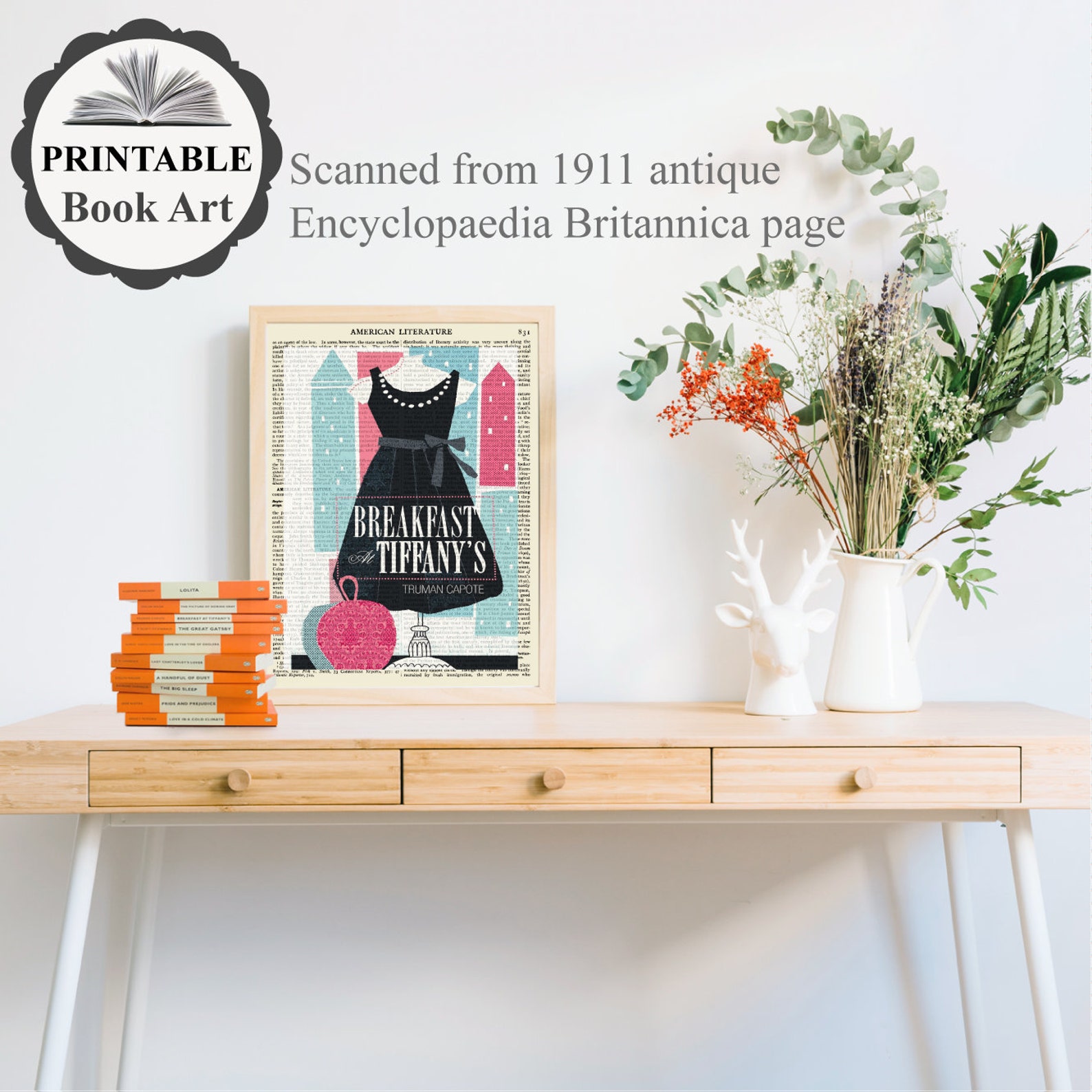 Printable 'breakfast at Tiffany's' Book Cover | Etsy