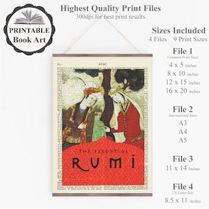 Printable 'the Essential Rumi' Book Cover Print, Rumi Poster Print ...