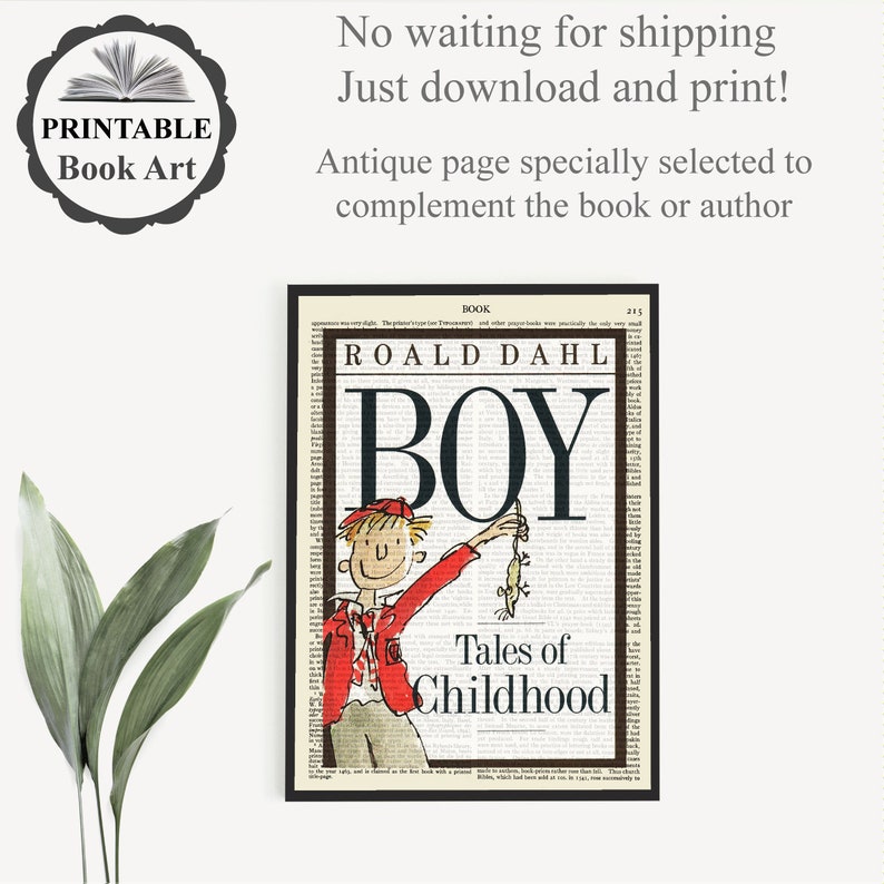 A Printable 'boy - Tales of Childhood' Book Cover Print on a Vintage ...