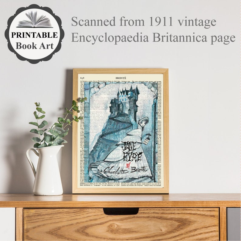 Printable Jane Eyre Book Cover Poster Print on Old Page - Etsy