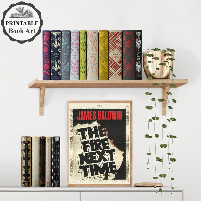 Printable 'the Fire Next Time' Book Cover Art Print on Old Page ...