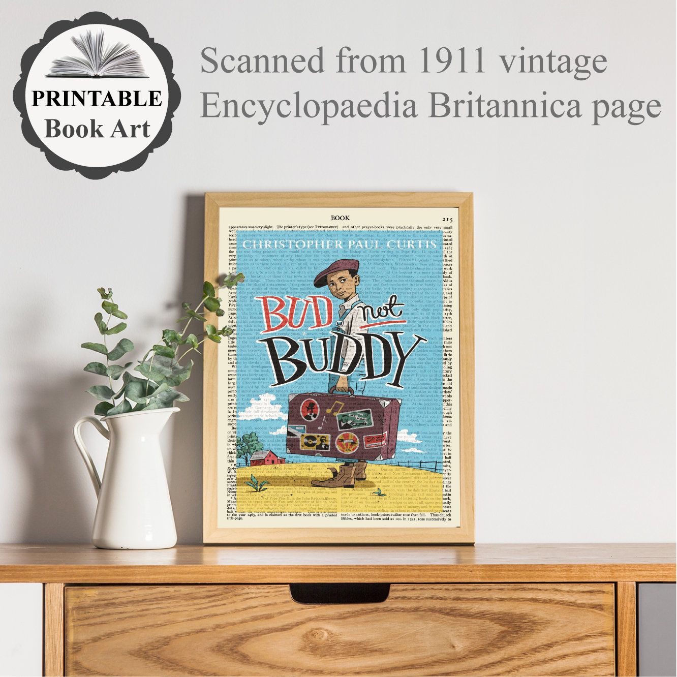 Printable 'bud, Not Buddy' Book Art Print, Kids Room Wall Art ...