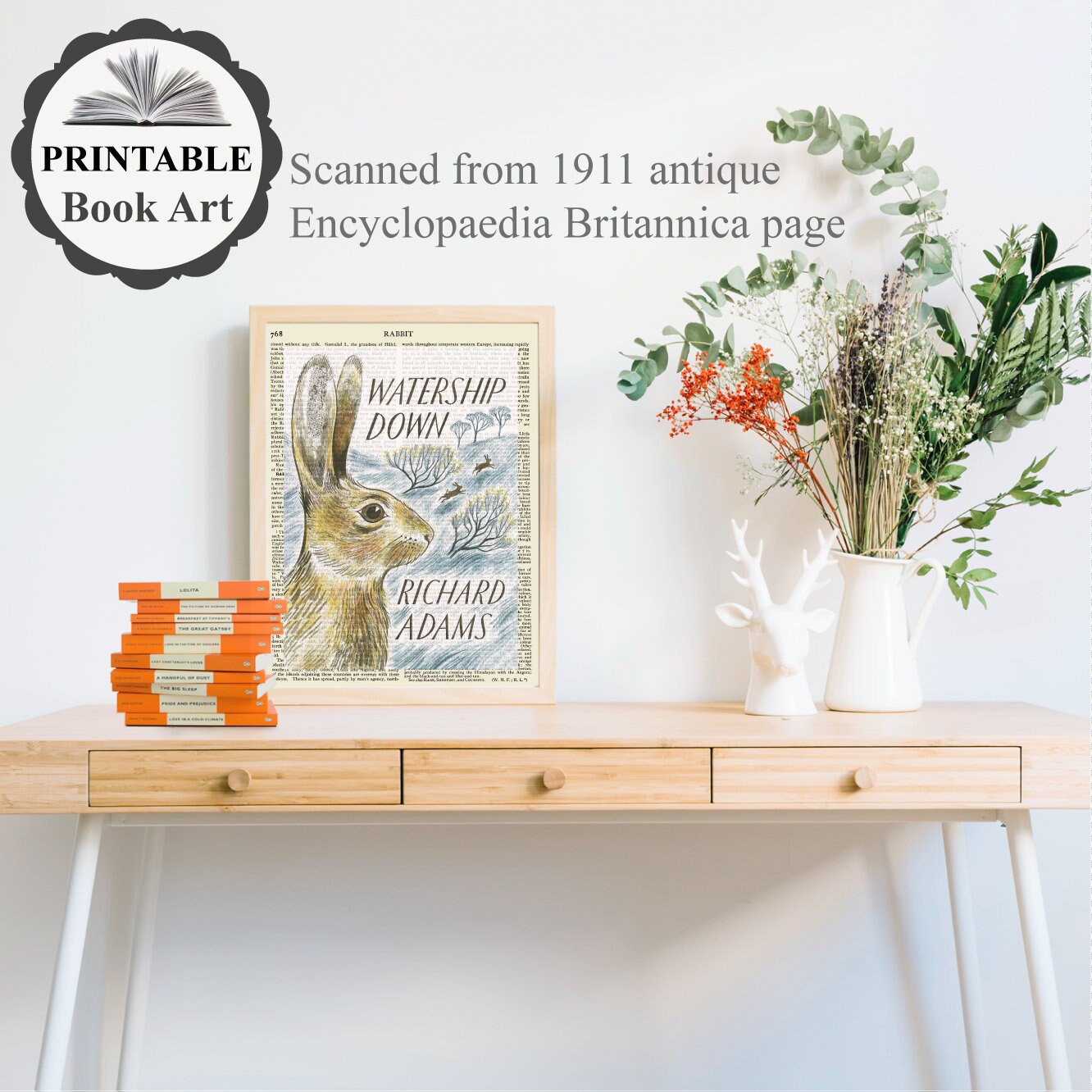 Printable 'watership Down' Print on Vintage Page - Etsy