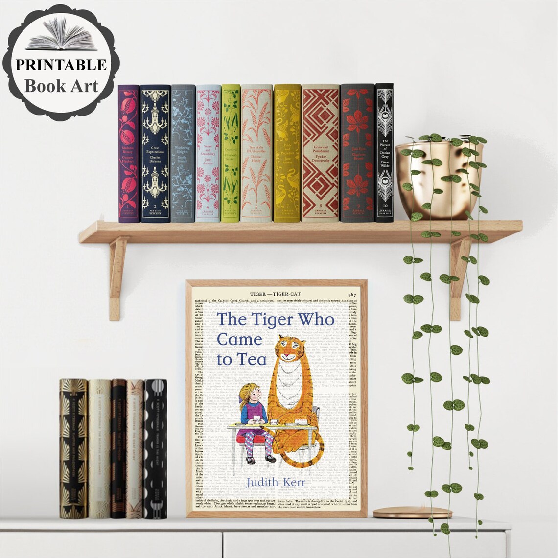 Printable 'the Tiger Who Came to Tea' Book Art Print, Kids Room Wall ...