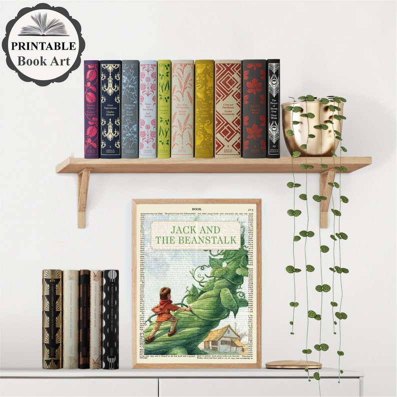 Printable 'jack and the Beanstalk' Book Cover Art - Etsy