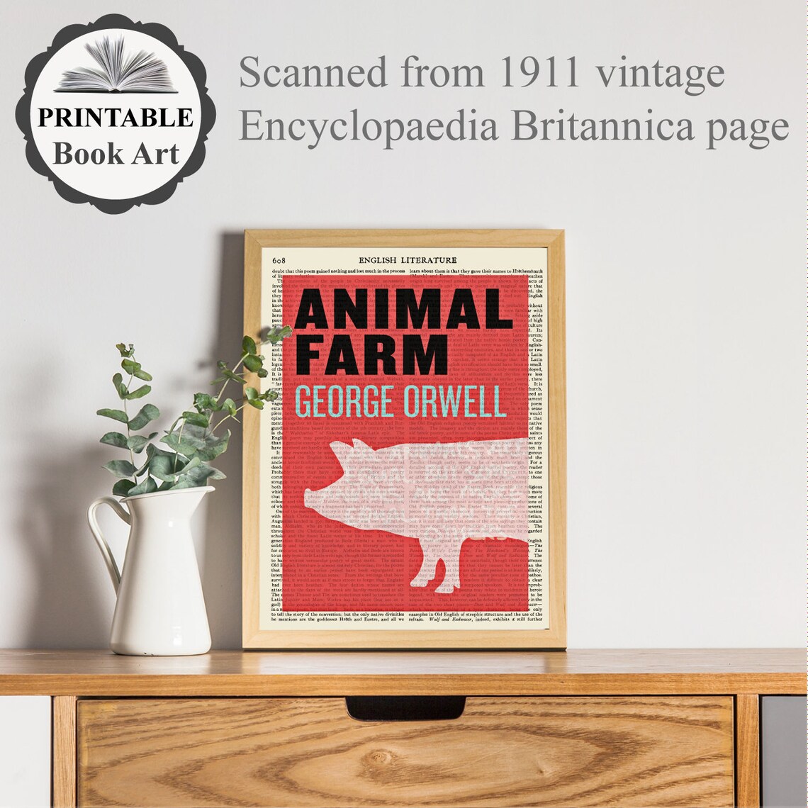 Printable 'animal Farm' Literary Print George Orwell | Etsy