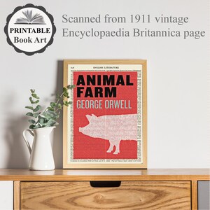 Printable 'animal Farm' Literary Print, George Orwell Book Cover Print ...