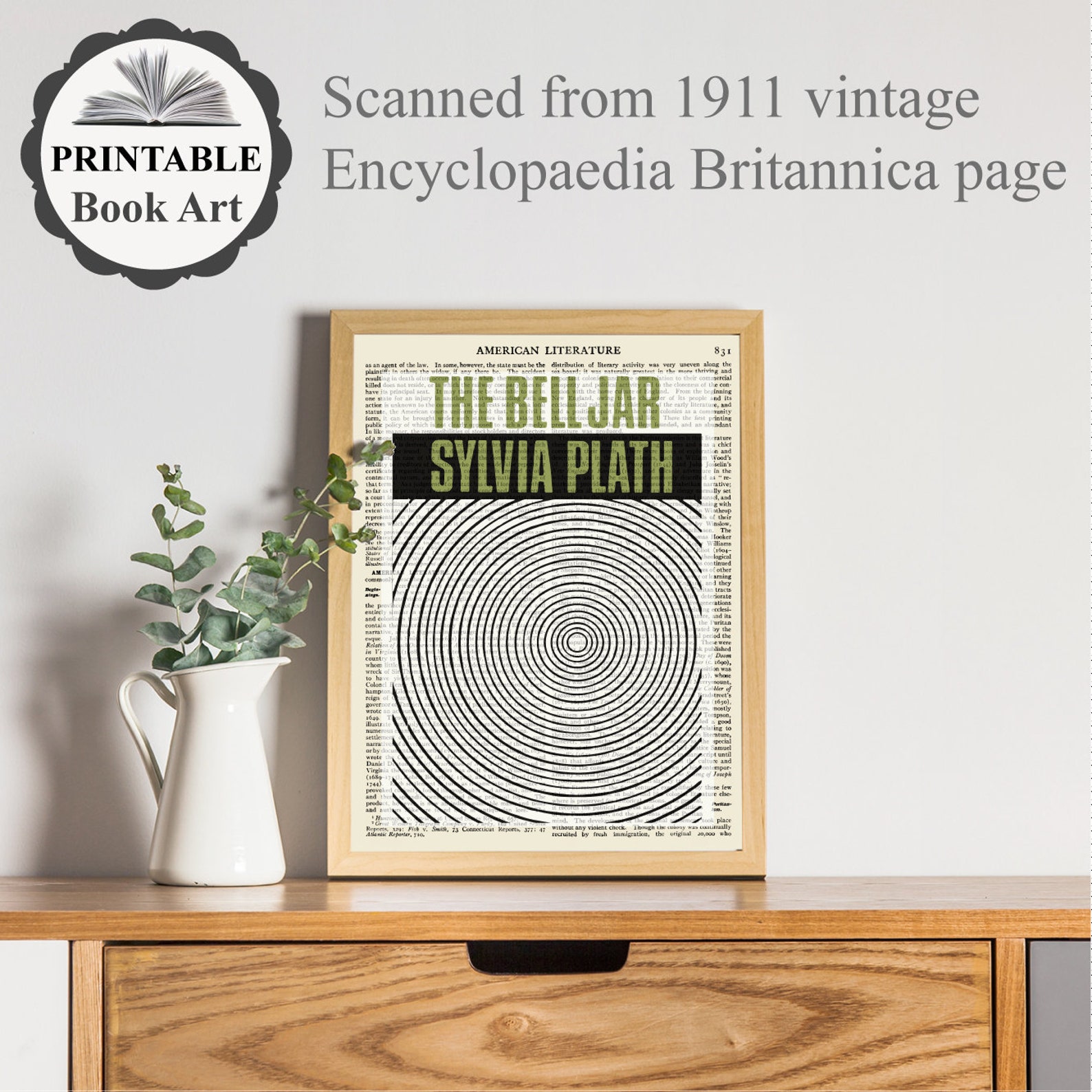 Printable 'the Bell Jar' Book Cover Art Print, Sylvia Plath Poster ...