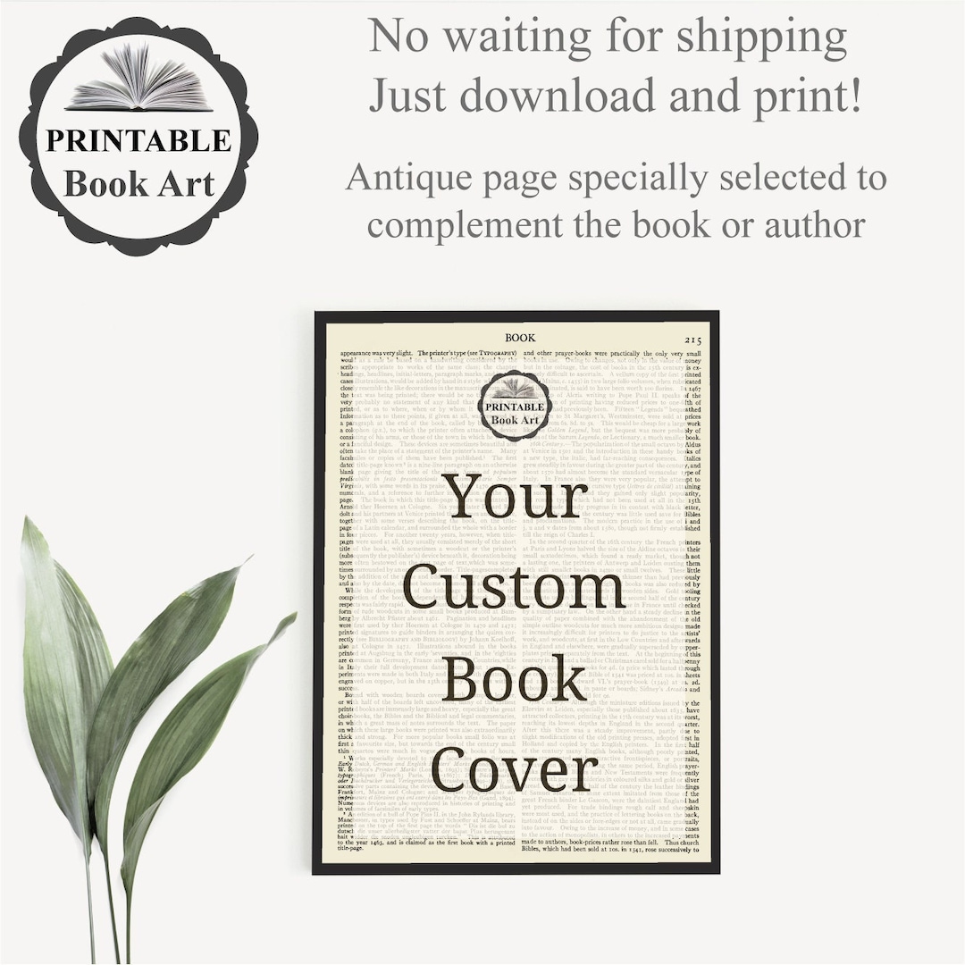 Custom Book Cover Art Print, Personalized Wall Art, Home Decor ...