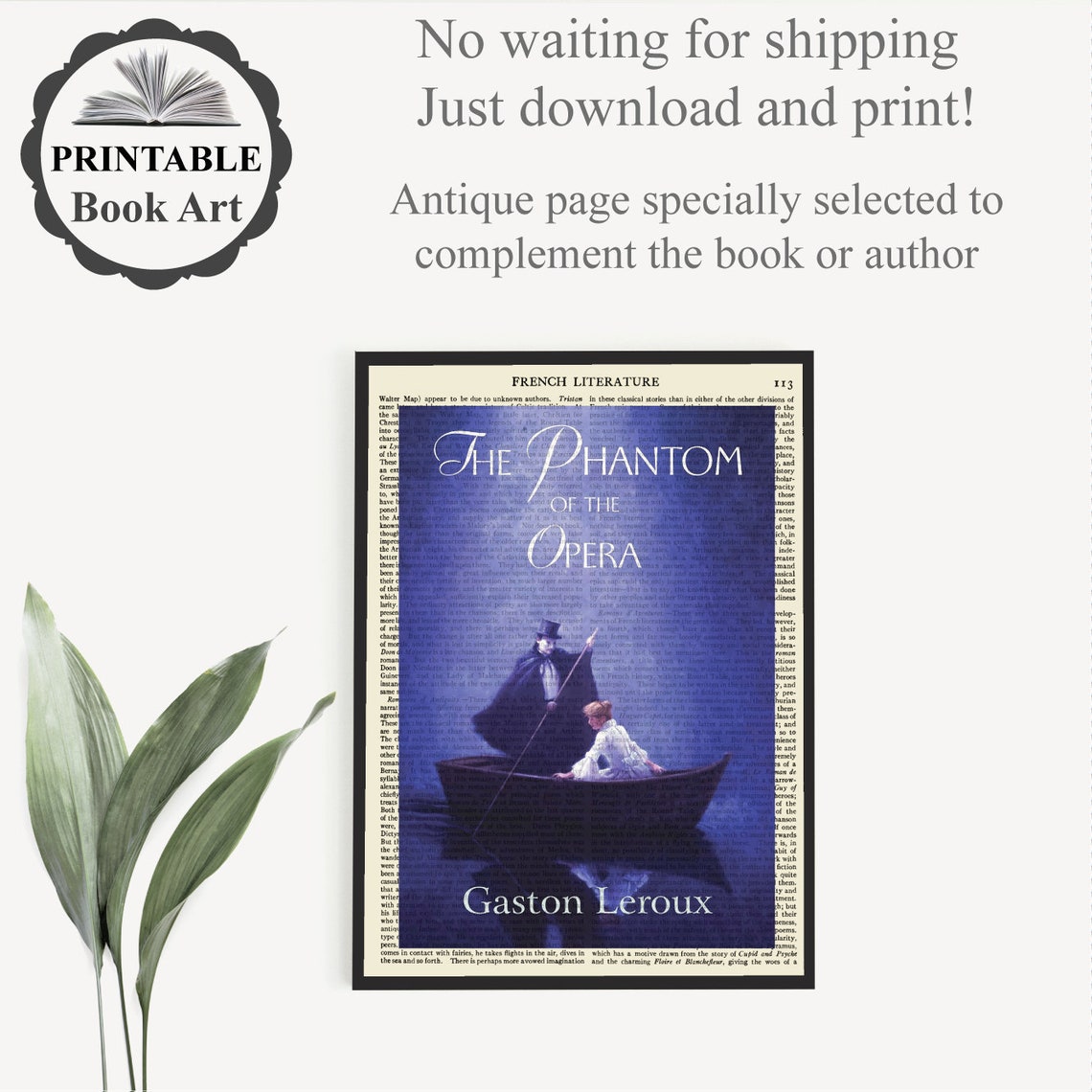 Printable 'the Phantom of the Opera' Book Cover Print | Etsy