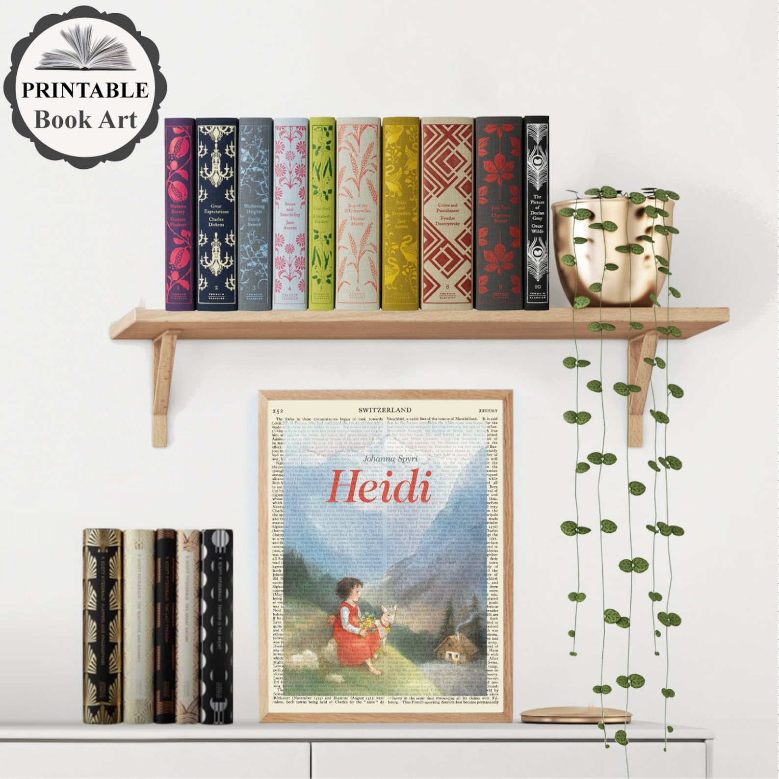 Printable 'heidi' Book Cover Art Print on Antique | Etsy