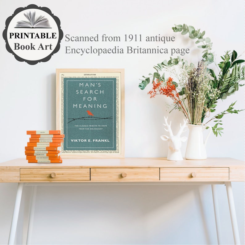 Printable 'mans Search for Meaning' Book Cover Print - Etsy