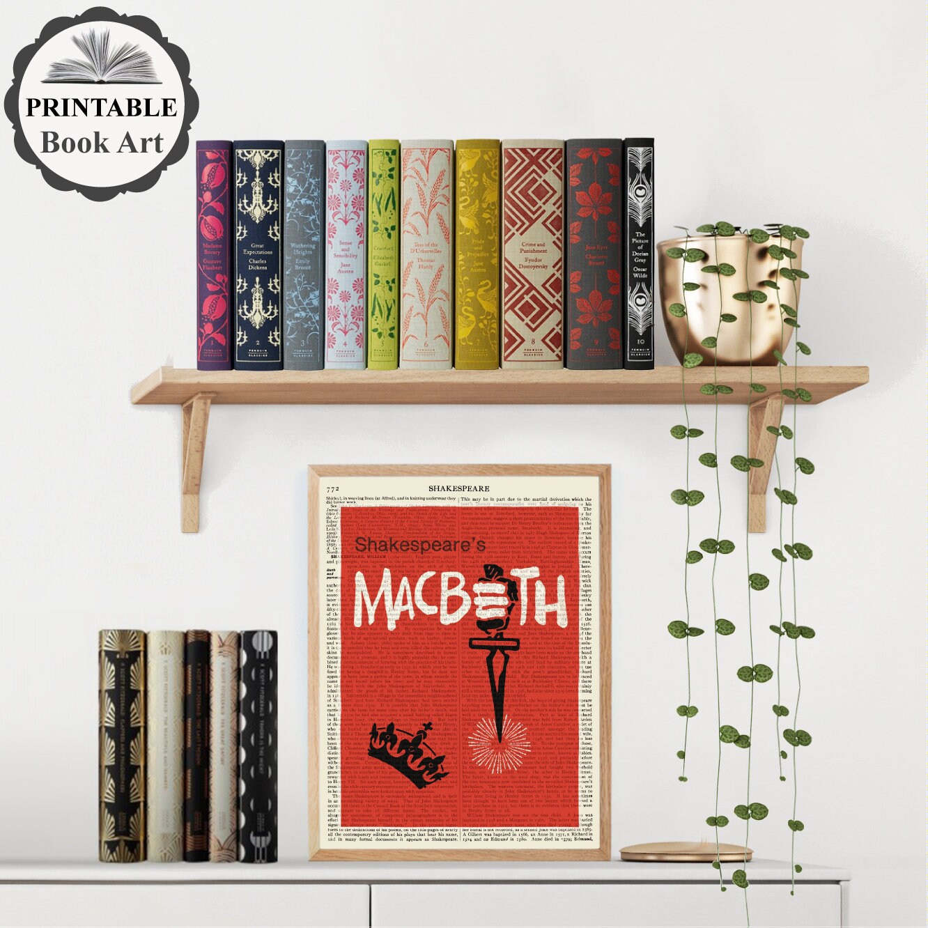 Printable Macbeth Play Book Cover Art Print Shakespeare Art - Etsy