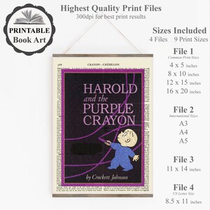 Printable 'harold and the Purple Crayon' Book Poster on Old Page ...