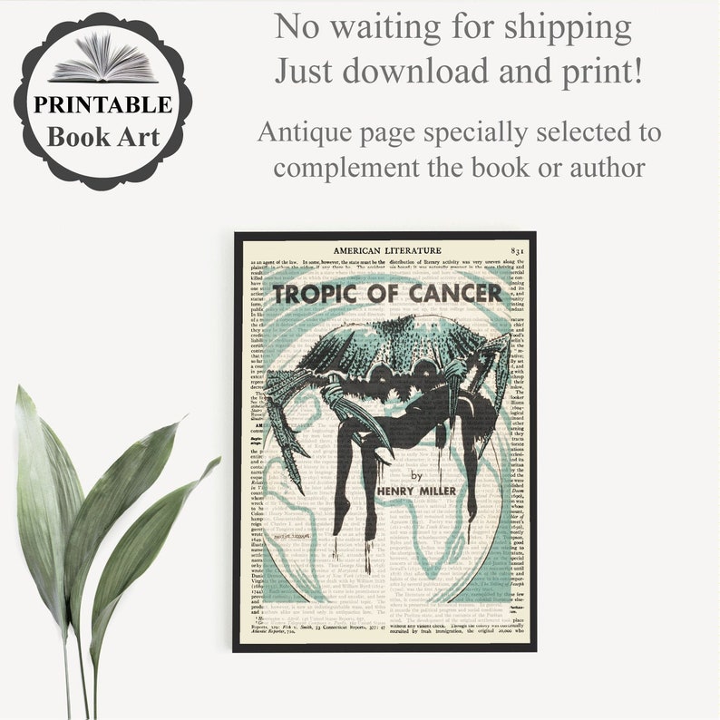 A Printable 'tropic of Cancer' Book Cover Art on | Etsy