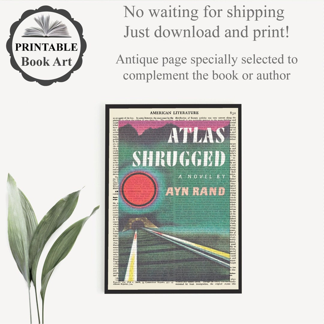 Printable 'atlas Shrugged' Art Print, Any Rand Poster, American Mid ...