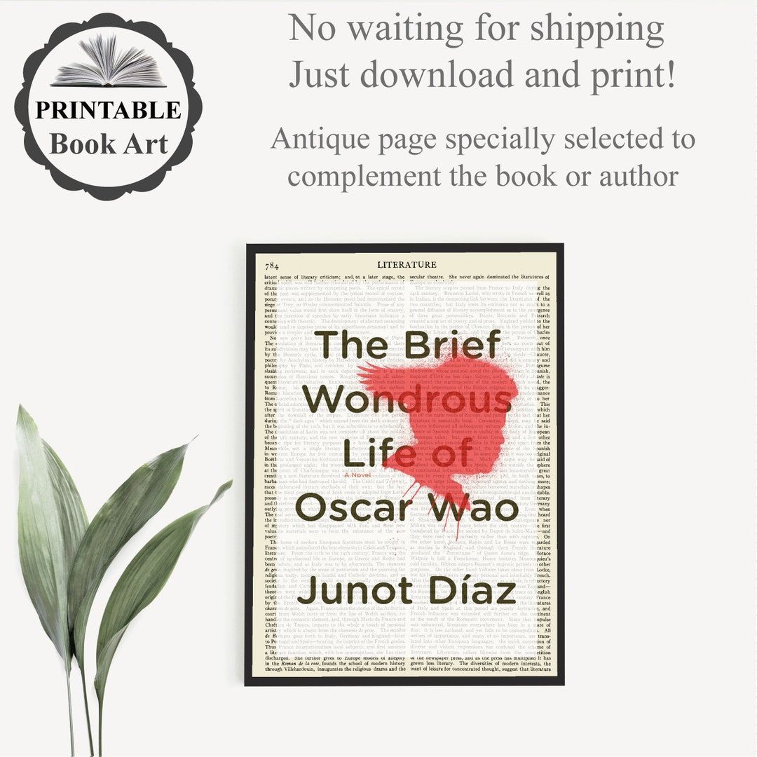 Printable 'the Brief Wonderous Life of Oscar Wao' Book Art Print on a ...