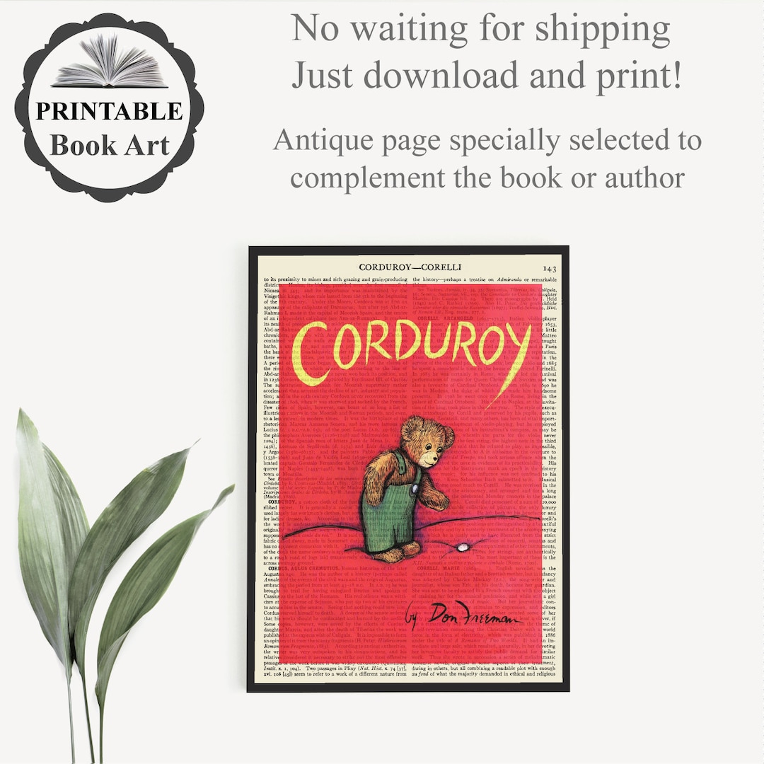 Printable 'corduroy' Book Cover Poster Print, Childrens Book Wall Art ...