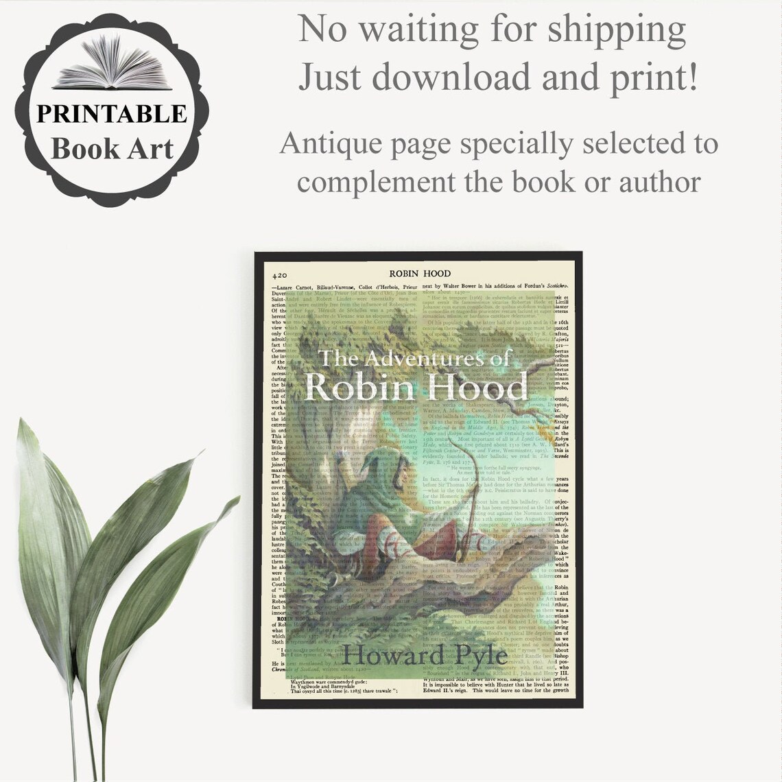 Printable 'the Adventures of Robin Hood' Book Cover - Etsy