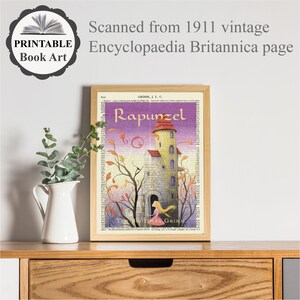 Printable 'rapunzel' Book Cover Art Print, Kids Room Wall Art, Nursery ...