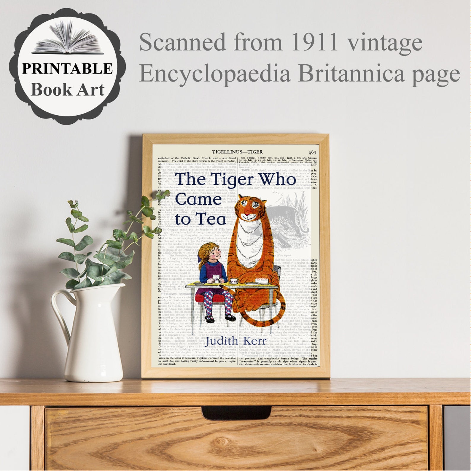 Printable 'the Tiger Who Came to Tea' Book Art Print - Etsy
