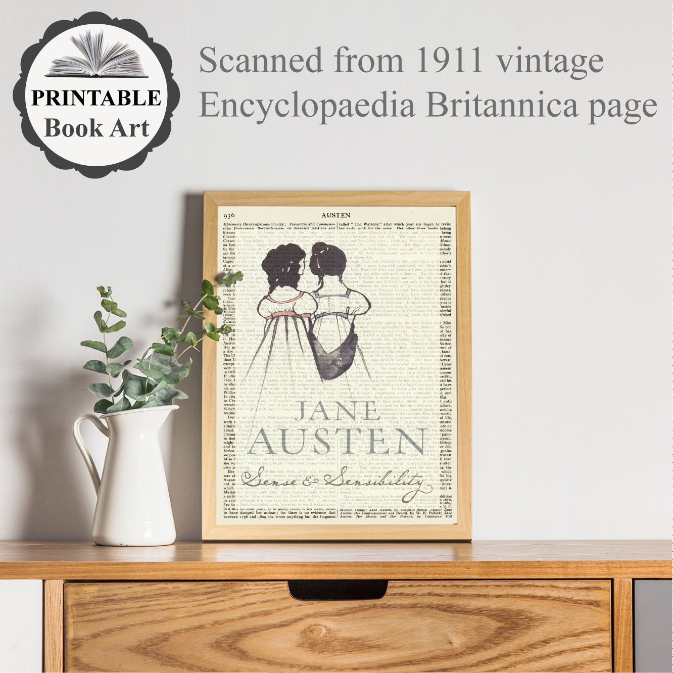 Printable Sense and Sensibility Print by Jane Austen Book - Etsy
