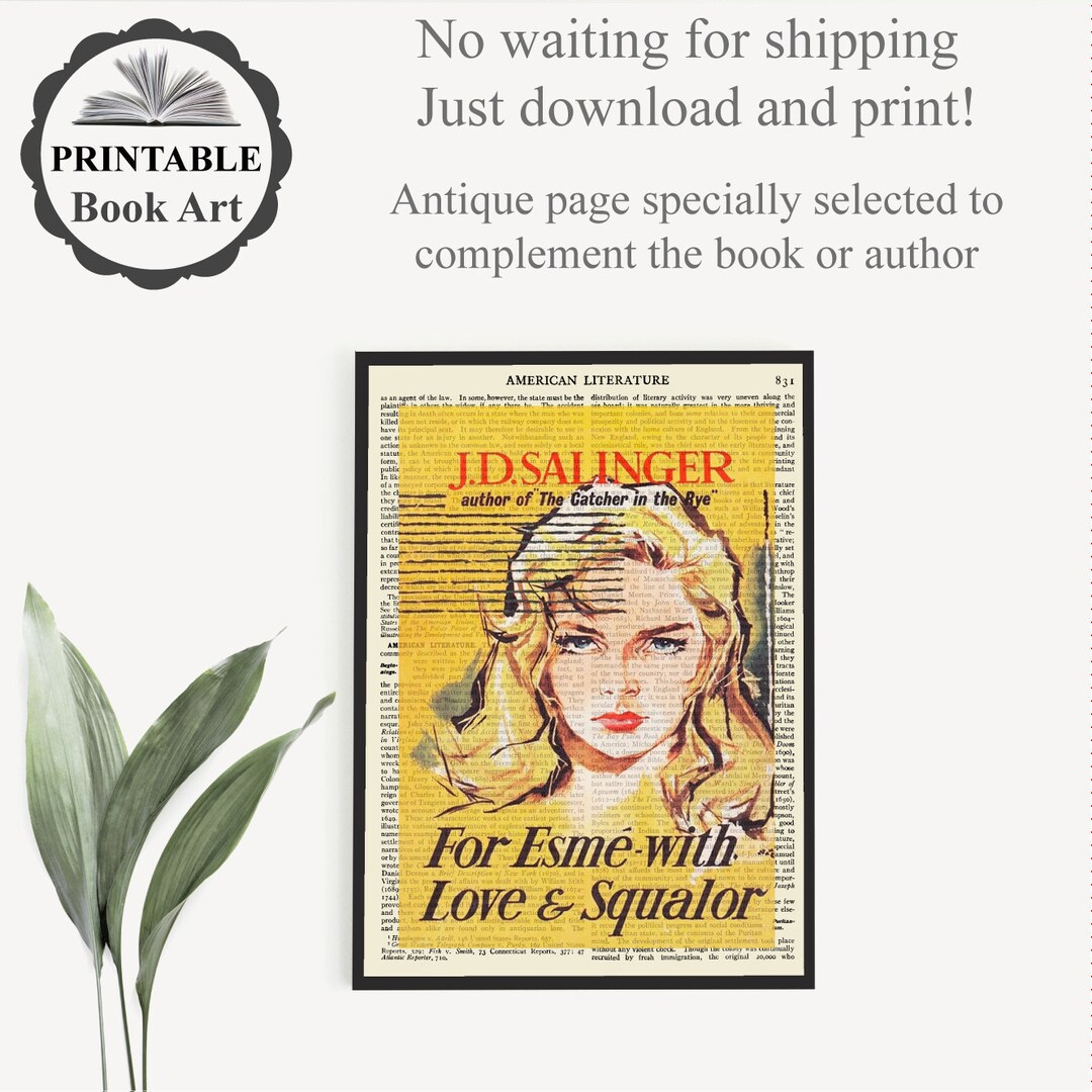 A Printable 'for Esme With Love and Squalor' Book Cover Wall Art Print ...
