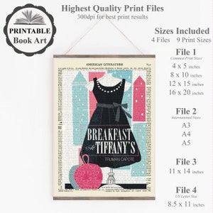 Printable 'breakfast at Tiffany's' Book Cover Print on Old Page ...