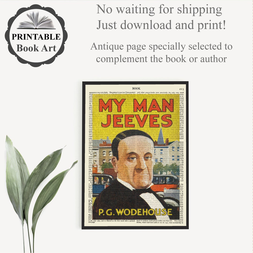 Printable 'my Man Jeeves' Book Cover Art Print, Living Room Wall Art, P ...