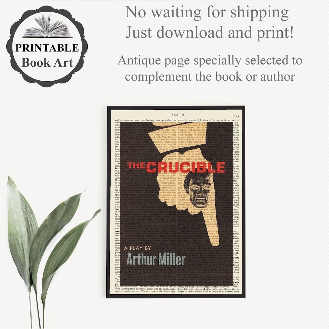 Printable 'the Crucible' Play Book Cover, Theatre Decor, Arthur Miller ...