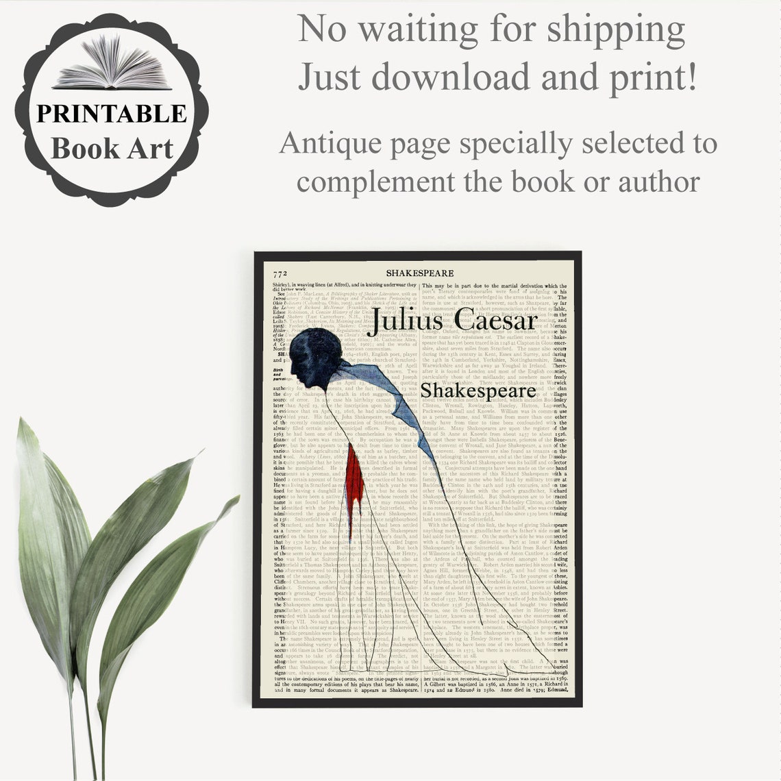 Printable 'julius Caesar' Play Book Cover Print - Etsy