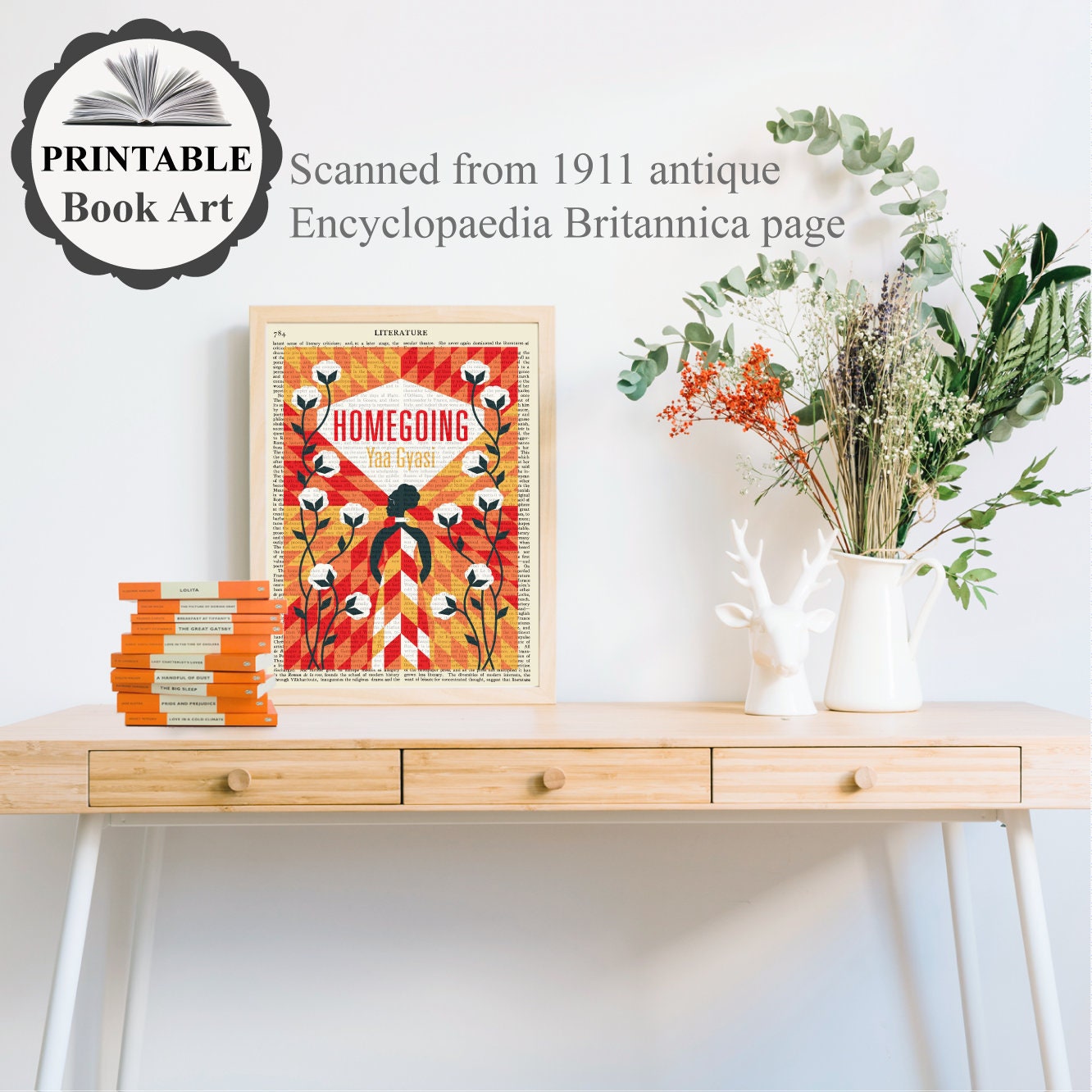 Printable 'homegoing' Book Cover Art on Old Page Yaa | Etsy