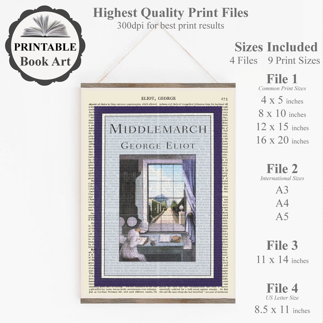 Instant Download 'middlemarch' Book Cover Art Print | Etsy UK