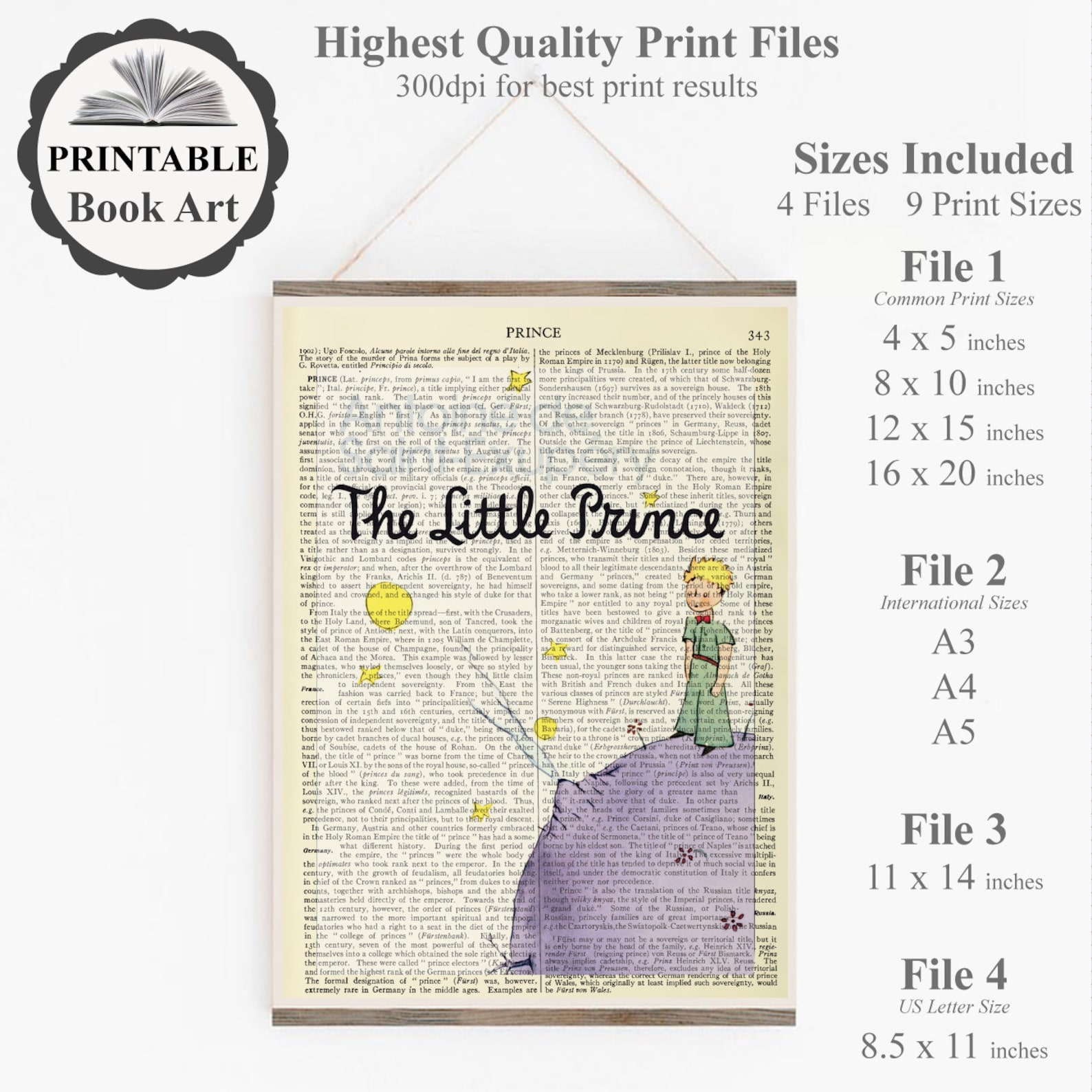 Printable 'le Petit Prince' Book Poster on Encyclopaedia Page, Antoine ...