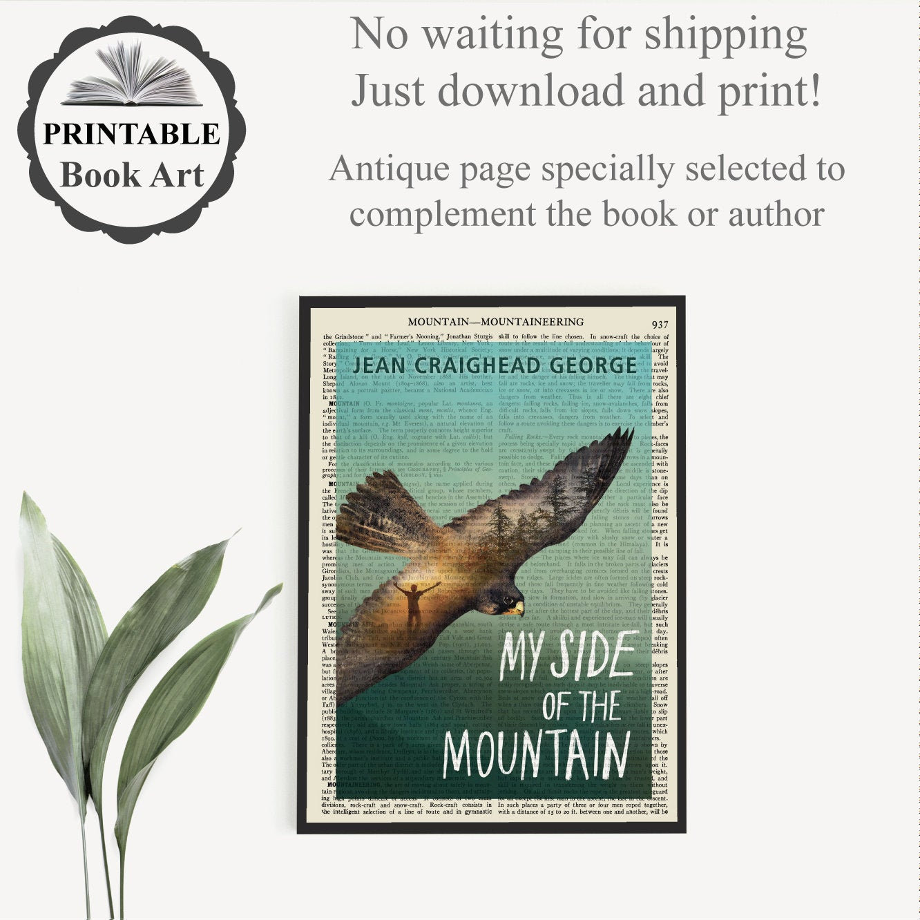 Printable 'My Side Of The Mountain' Book Cover Poster | Etsy