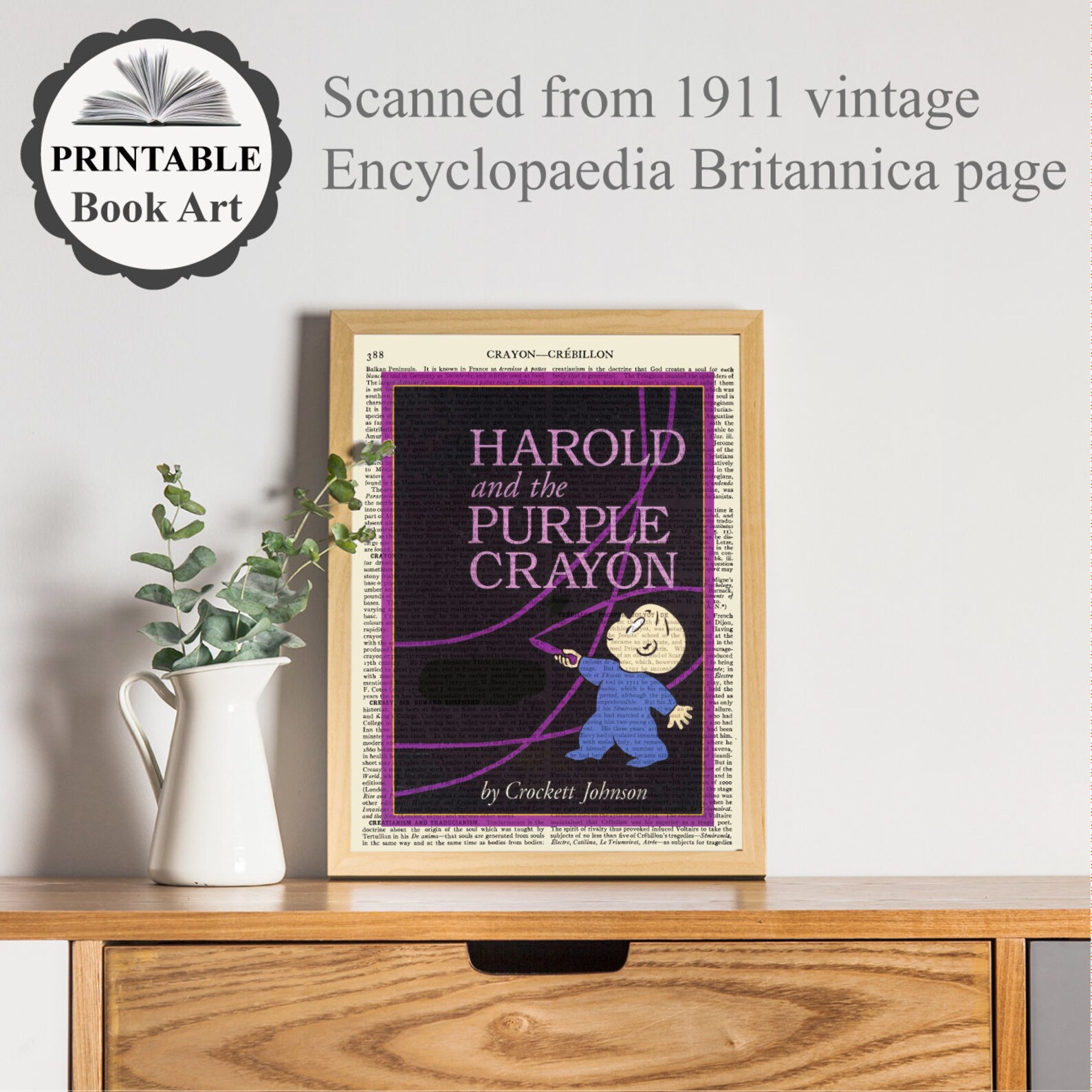Printable 'Harold and the Purple Crayon' Book Poster | Etsy