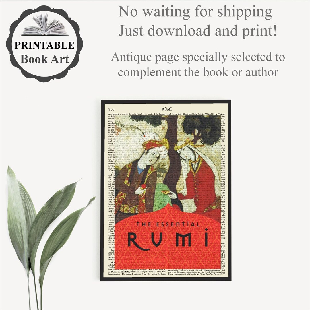 Printable 'the Essential Rumi' Book Cover Print, Rumi Poster Print ...