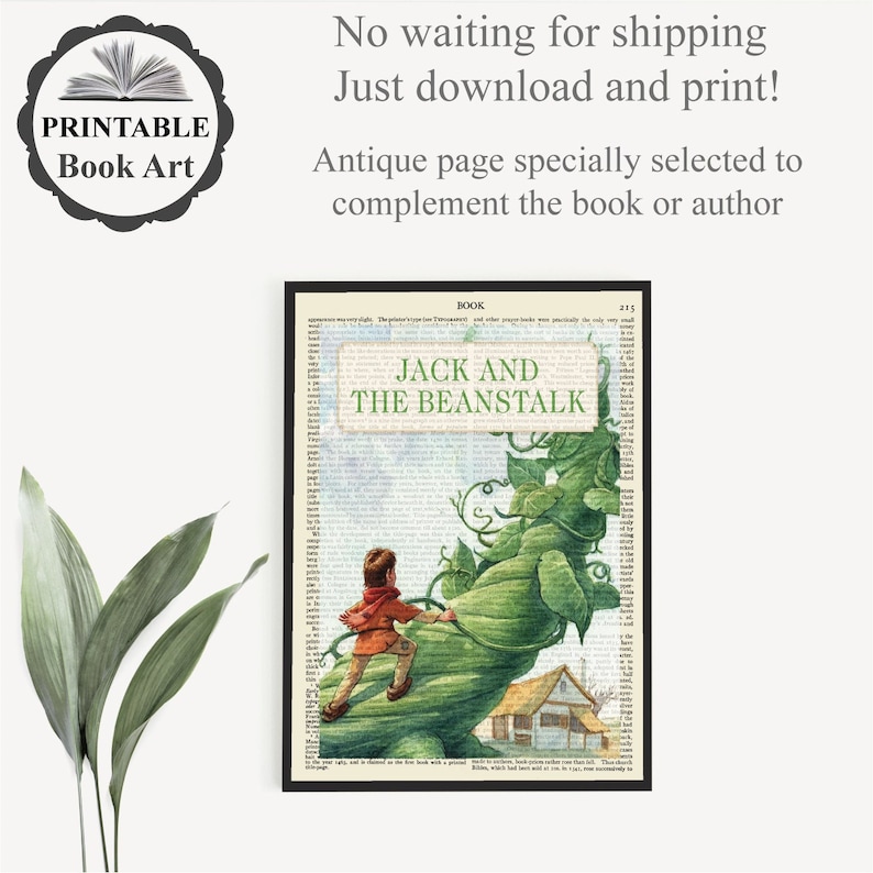 Printable 'jack and the Beanstalk' Book Cover Art - Etsy