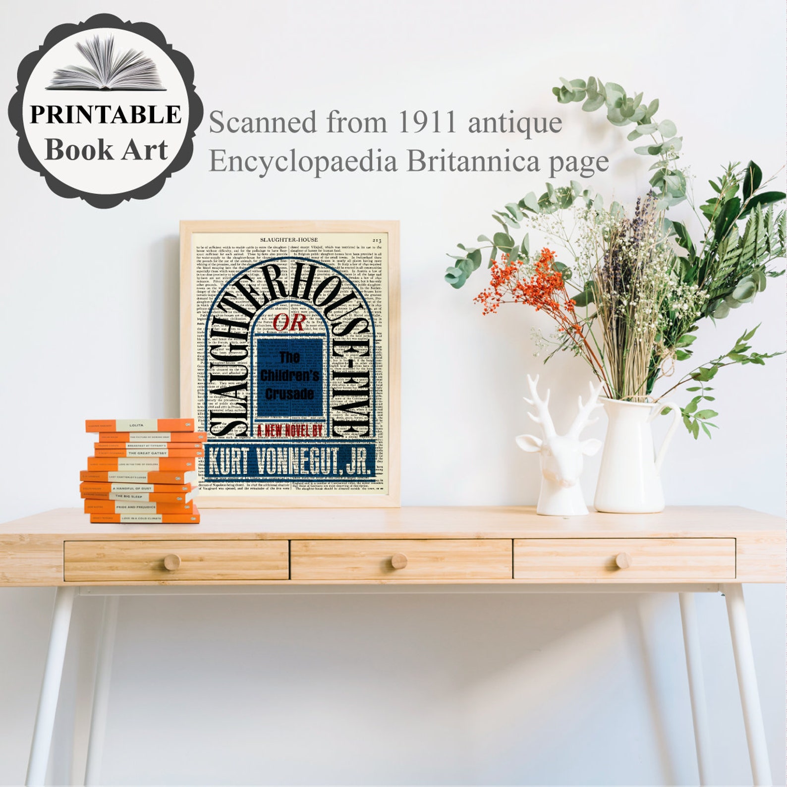 Slaughterhouse Five Printable Book Cover Art Kurt Vonnegut - Etsy