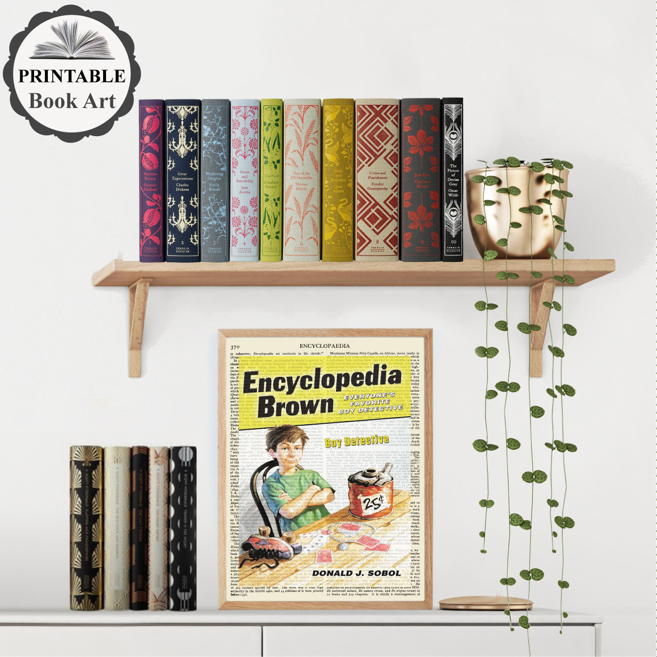 Printable 'encyclopedia Brown' Book Cover Poster on Vintage Page ...