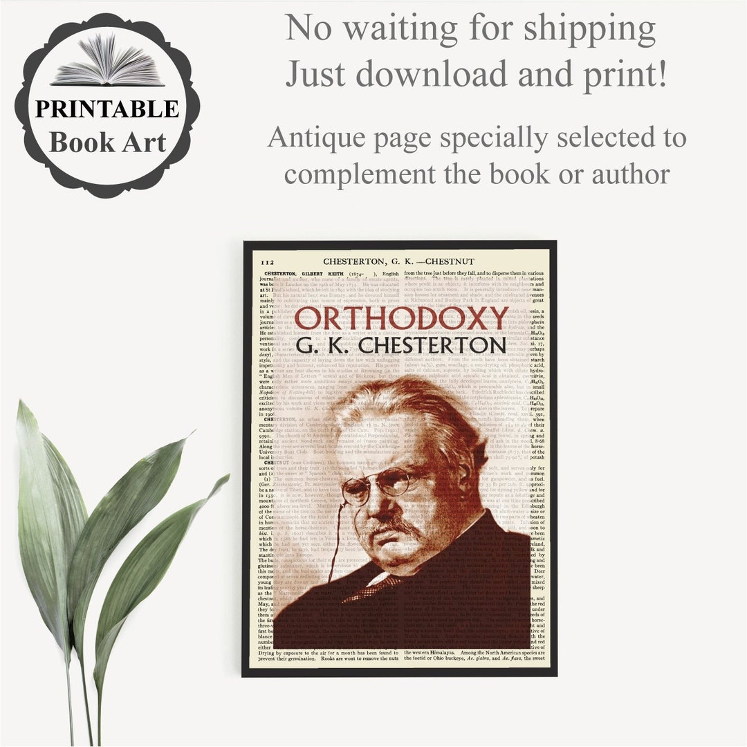 Printable 'Orthodoxy' Book Cover Art Print by G K Chesterton ...