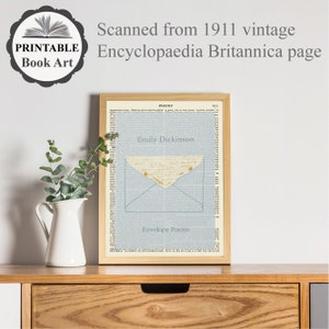 Printable 'envelope Poems' Book Cover Print, Emily Dickinson Poster on ...