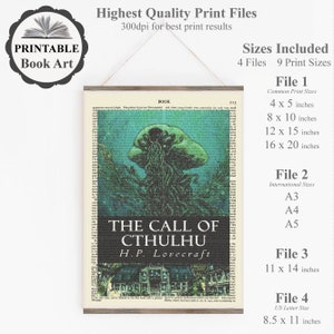 Printable 'the Call of Cthulhu' Book Cover Poster, Lovecraft Art Print ...