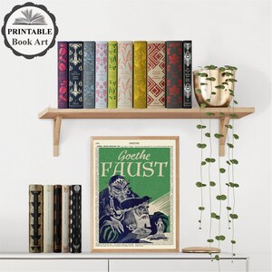 Printable 'faust' Book Cover Art Print on Vintage Page, Goethe Poster ...