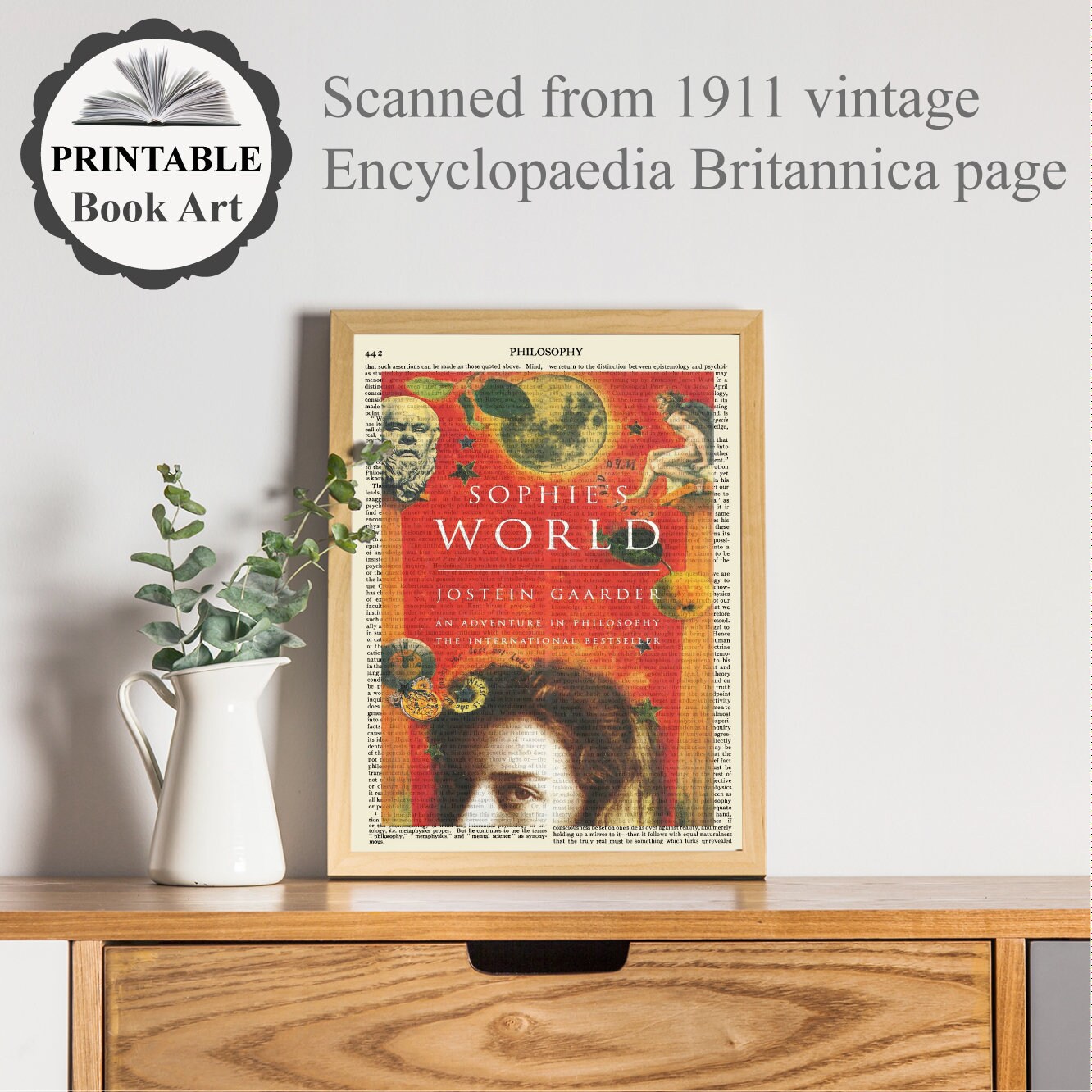 Printable Sophie's World Book Cover Art Print on Encyclopaedia Page ...