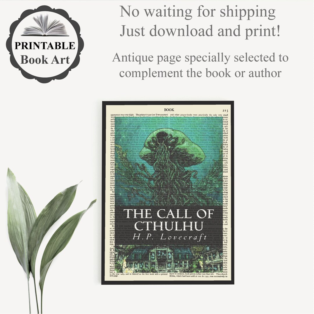 Printable 'the Call of Cthulhu' Book Cover Poster, Lovecraft Art Print ...